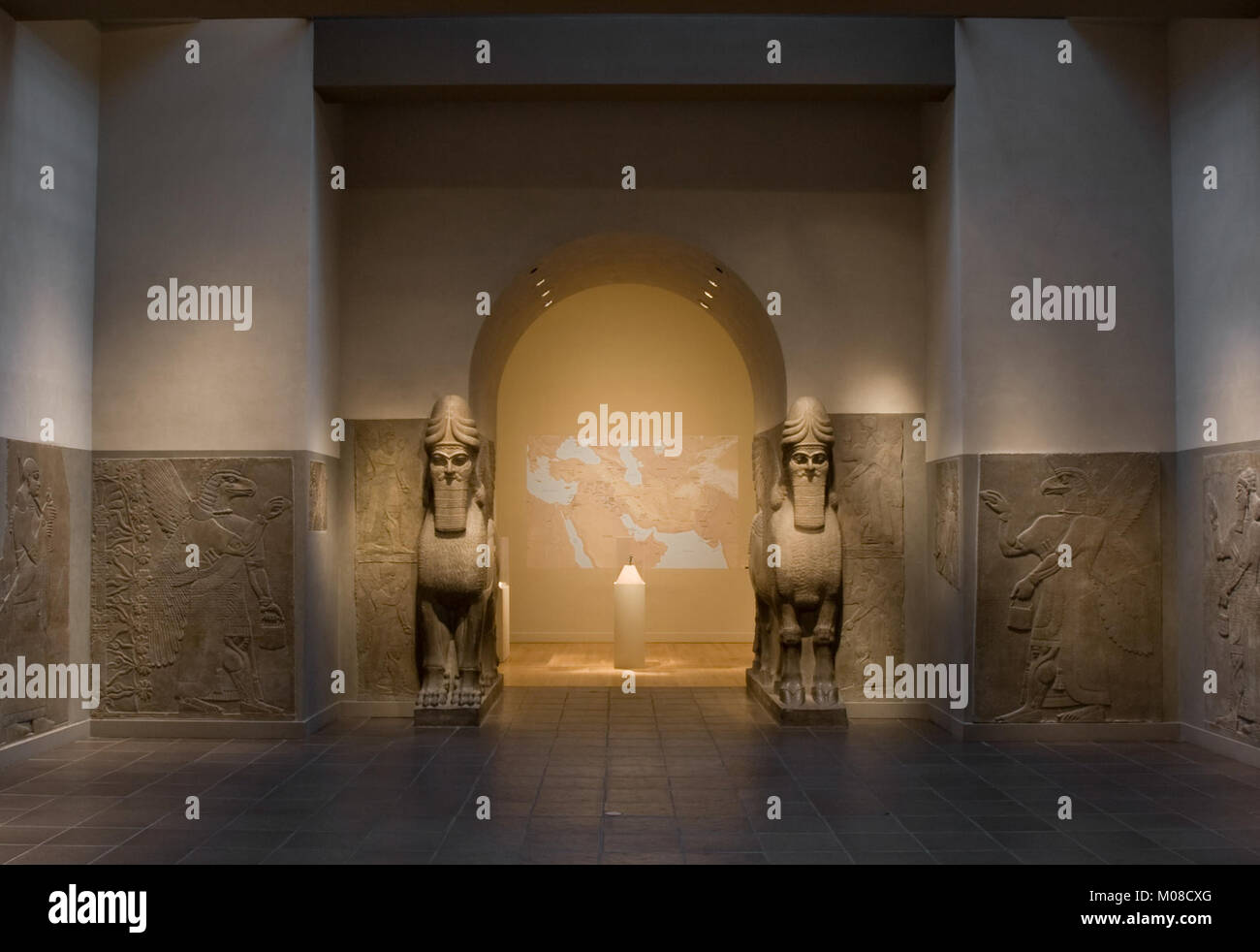 The human-headed winged lion, or lamassu, is a monumental Assyrian ...