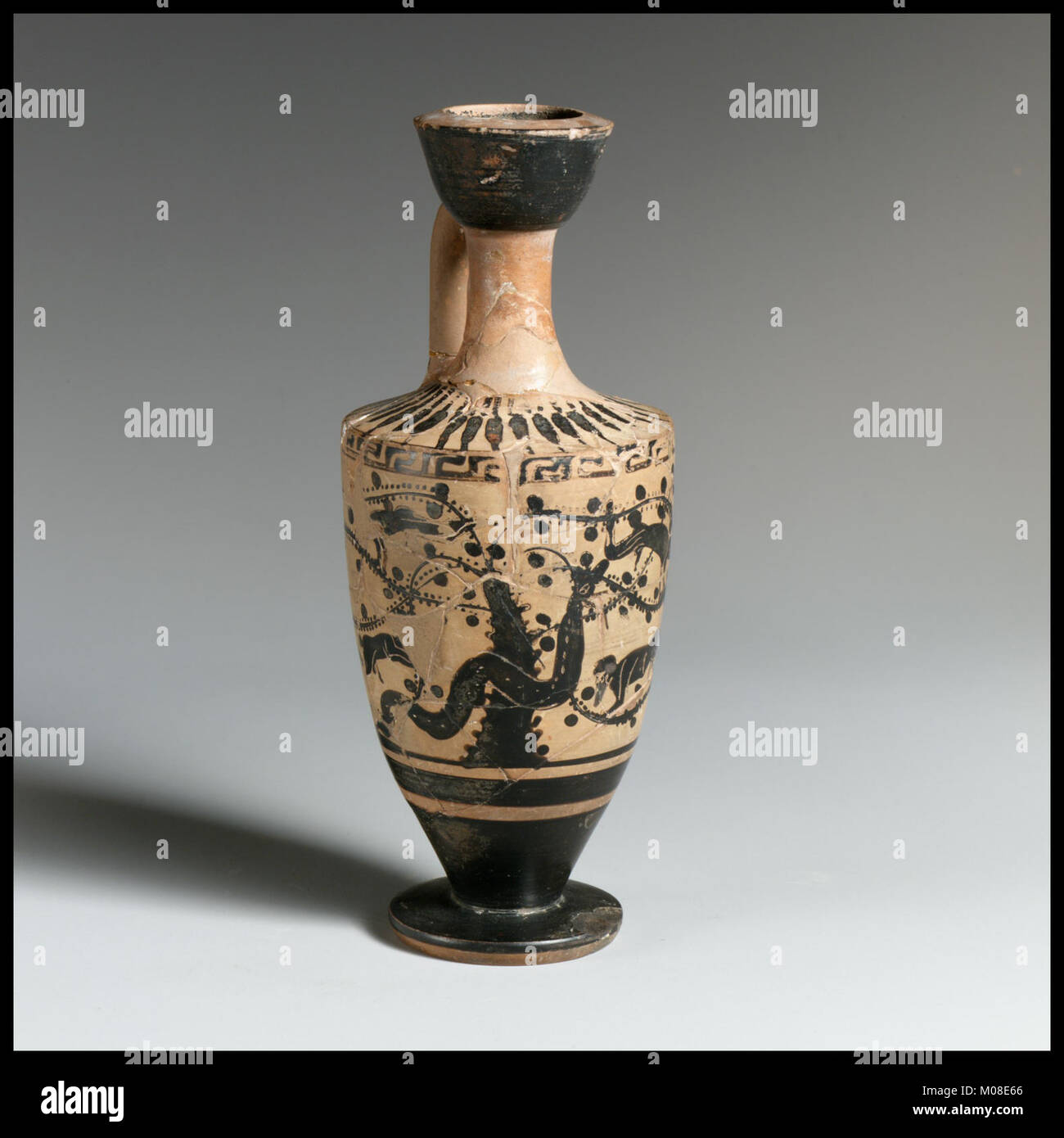 This lekythos, cataloged as MET DP120138, is an ancient Greek pottery ...
