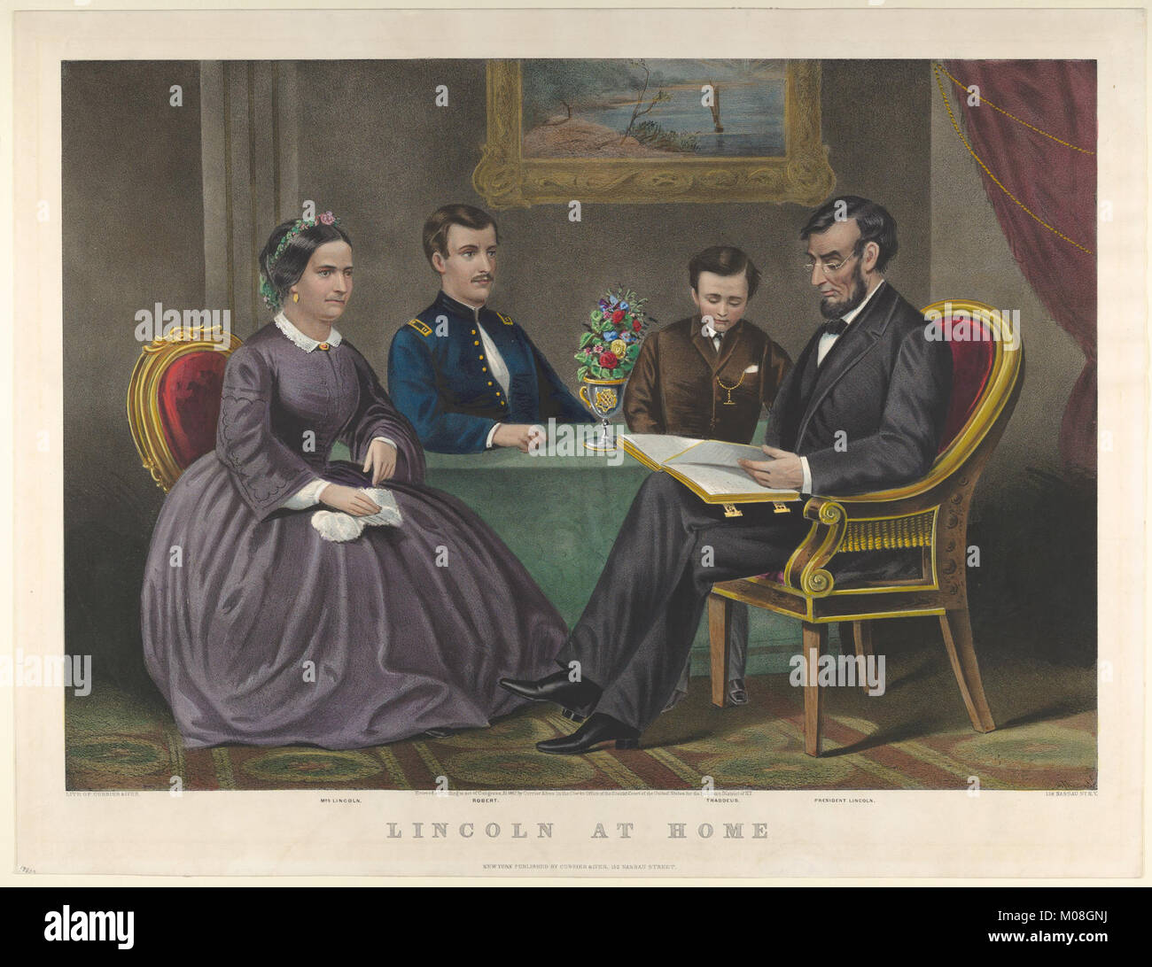 President abraham lincoln in his study hi-res stock photography and ...