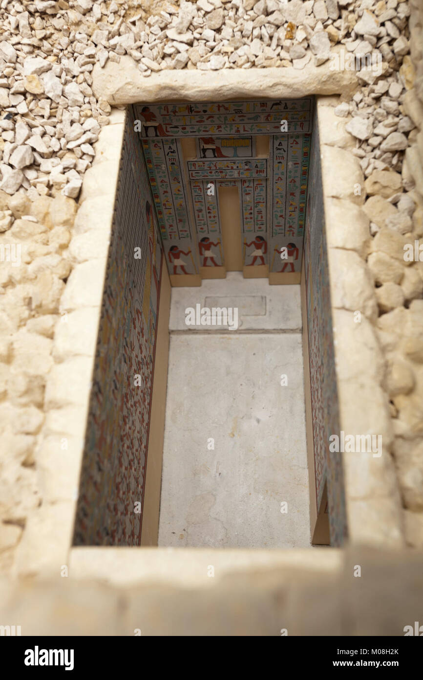 A model of the Mastaba tomb of Perneb, an ancient Egyptian tomb ...