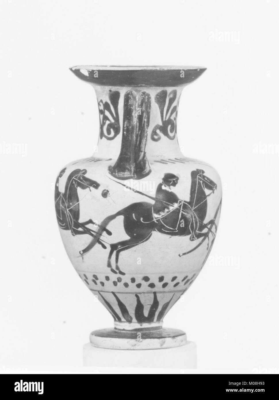 A neck-amphora, an ancient Greek ceramic vessel with a long neck ...