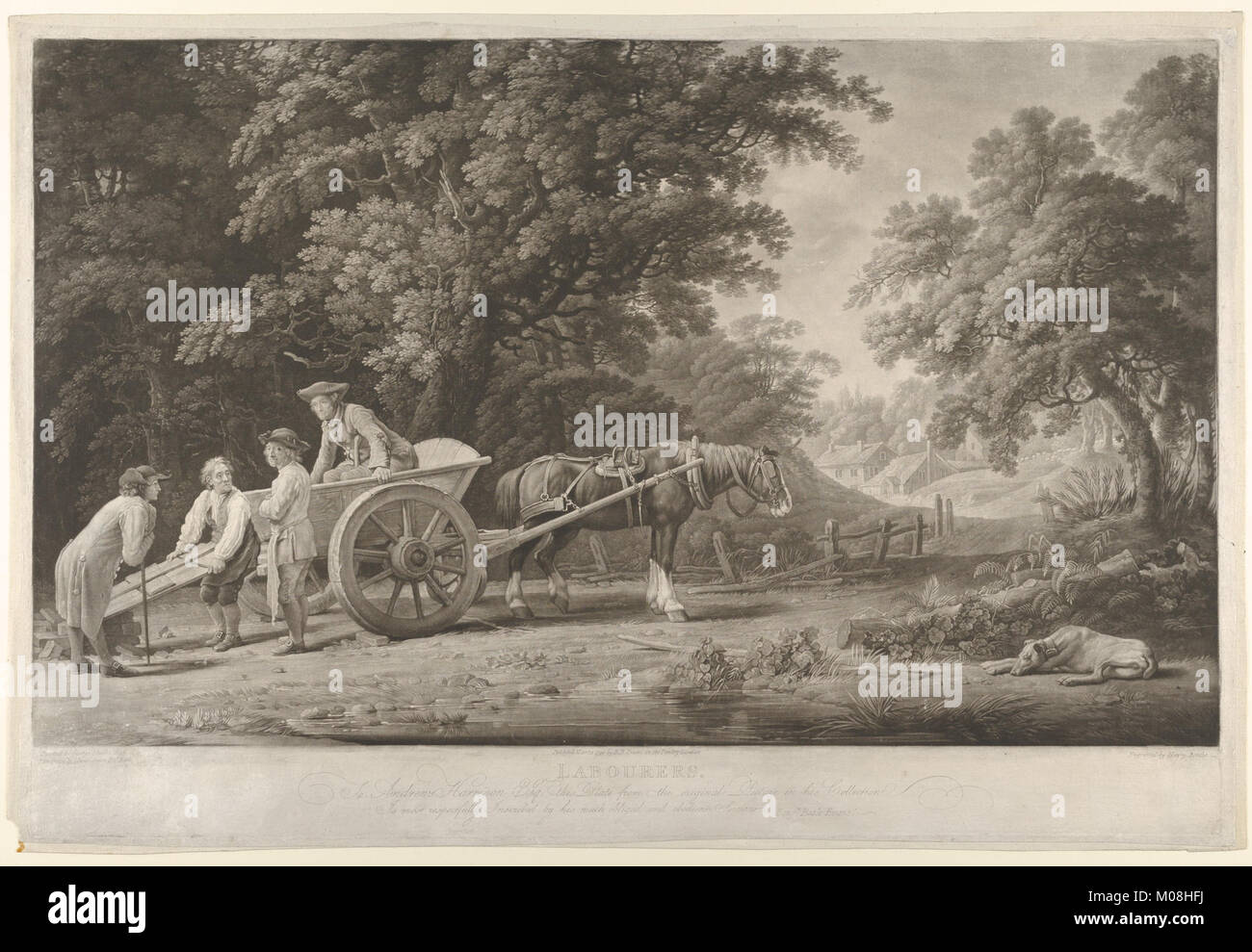This artwork depicts labourers performing daily tasks, illustrating ...