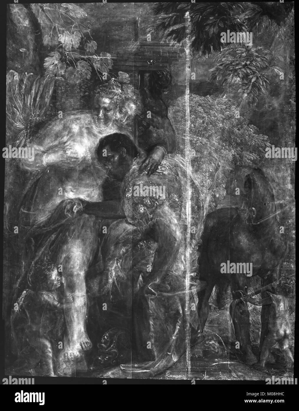 This classical artwork depicts the Roman gods Mars and Venus, united by ...