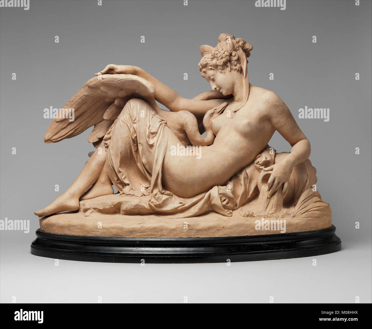 A painting showing Leda and the Swan, depicting Zeus in swan form ...