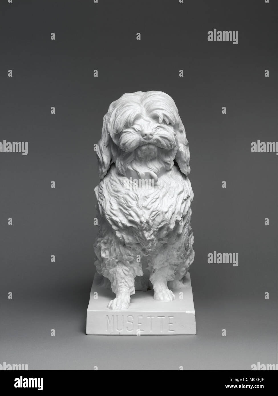 A depiction of a Maltese dog, identified as Musette, from the ...