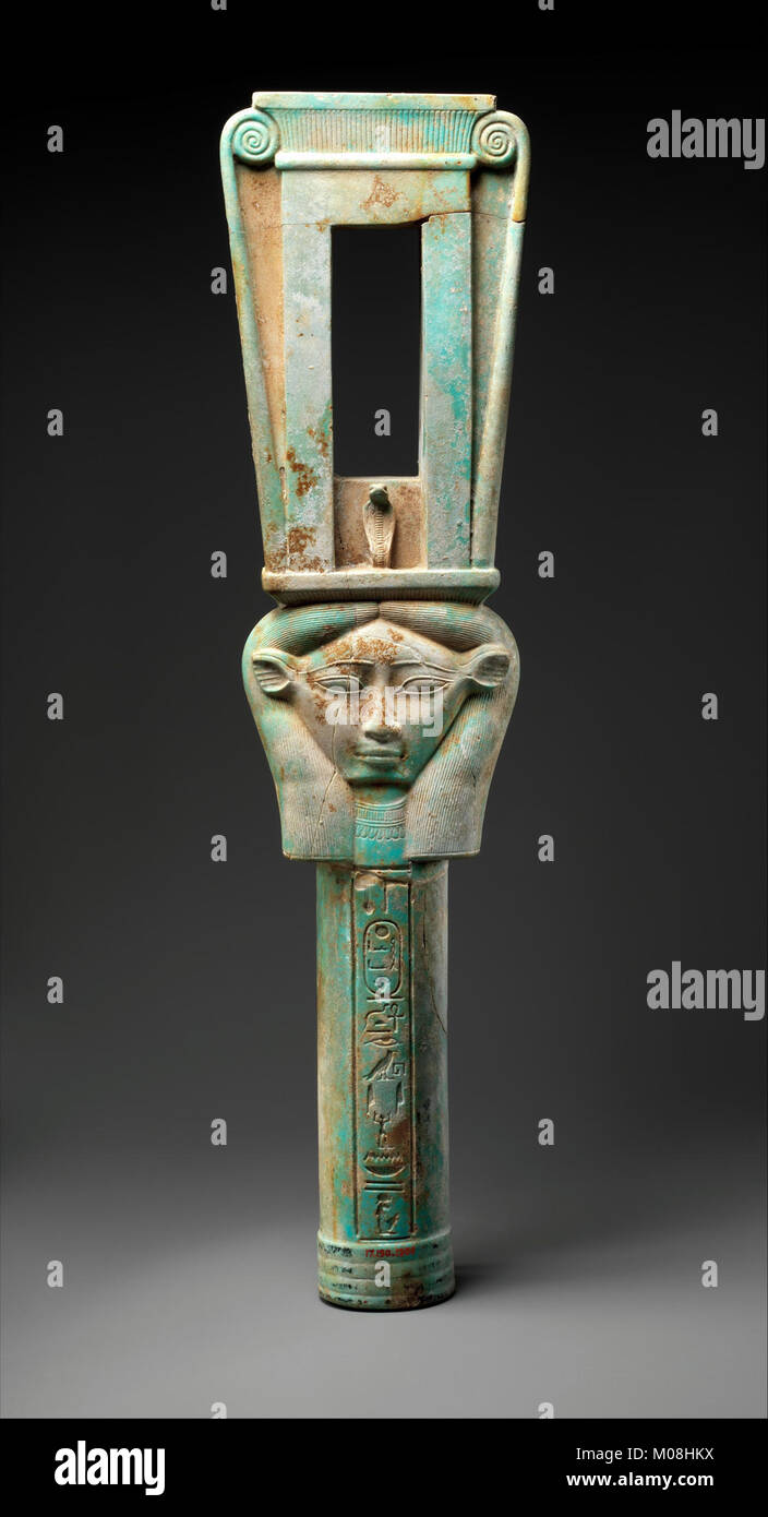 This sistrum, used in ancient Egyptian religious ceremonies, is ...