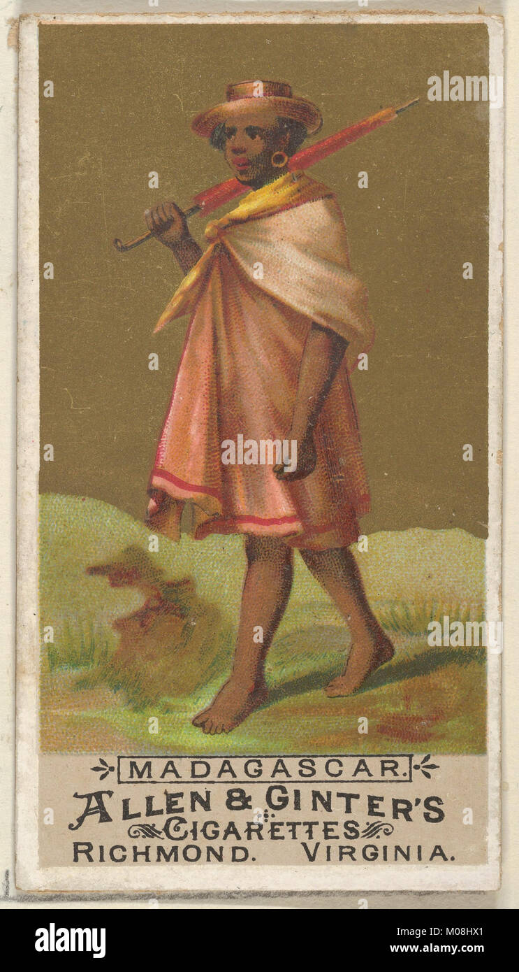 This print features an illustration of natives from Madagascar, part of ...