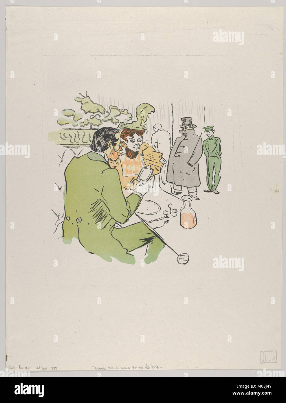 This illustration from the 1897 issue of Le Rire magazine depicts a ...