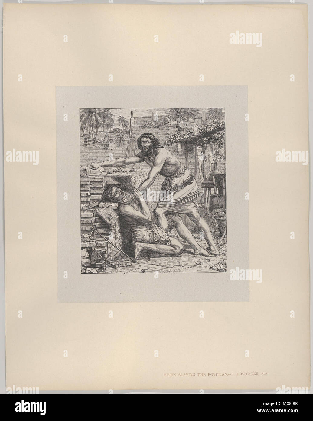 Moses Slaying the Egyptian (Dalziels' Bible Gallery) MET DP835870 Stock ...