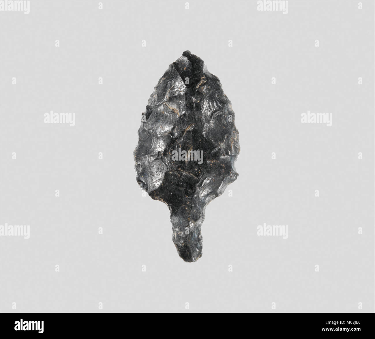 This leaf-shaped and tanged obsidian point, cataloged under MET ...