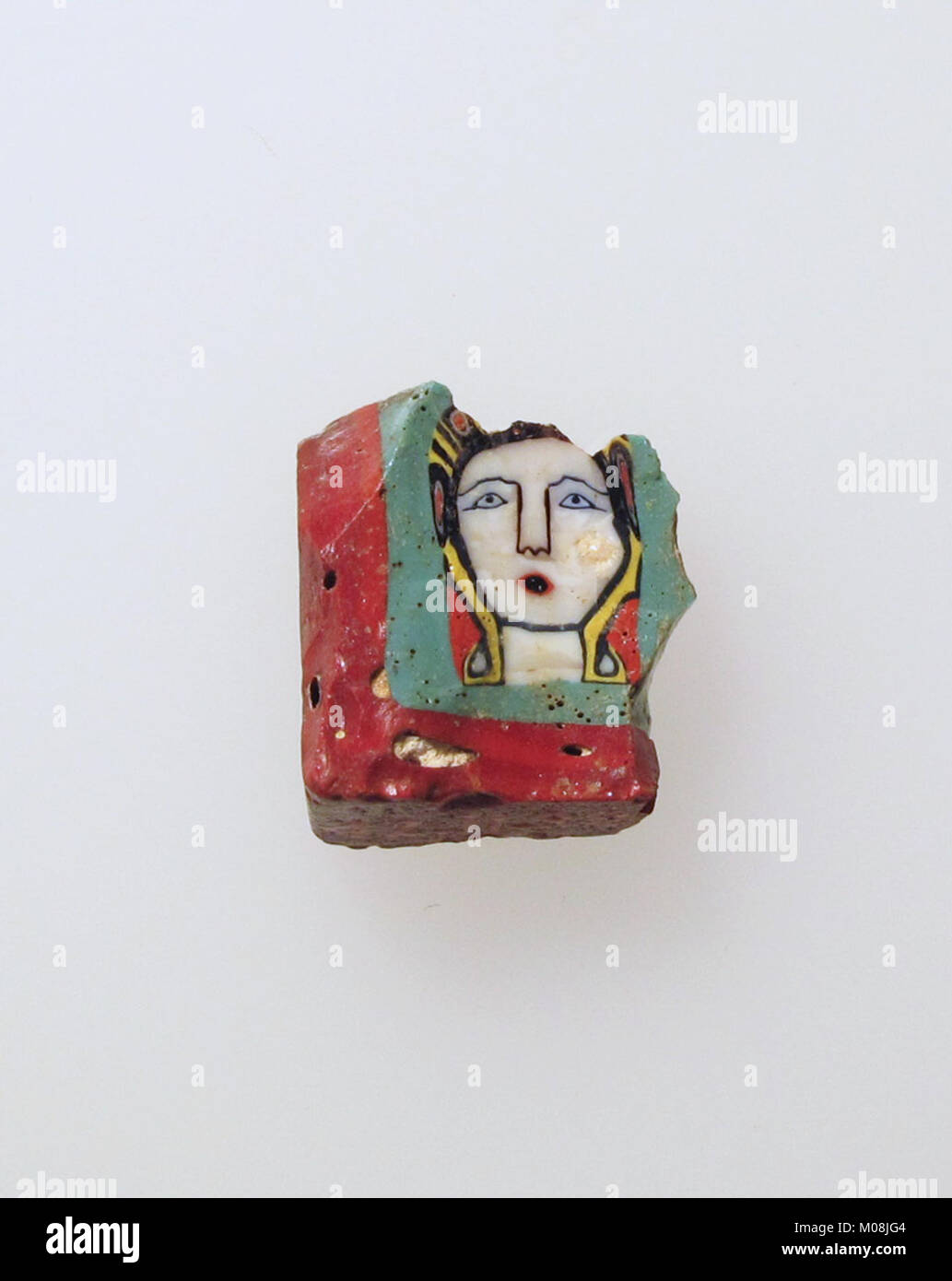 This mosaic glass inlay illustrates intricate glasswork patterns ...