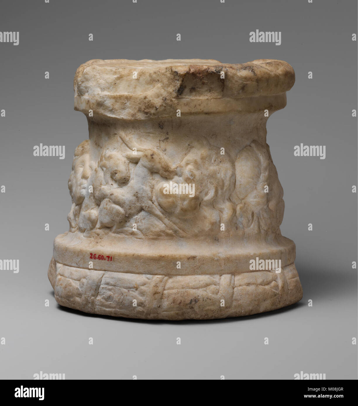 Marble round altar with a frieze of animals and masks MET DP145788 ...