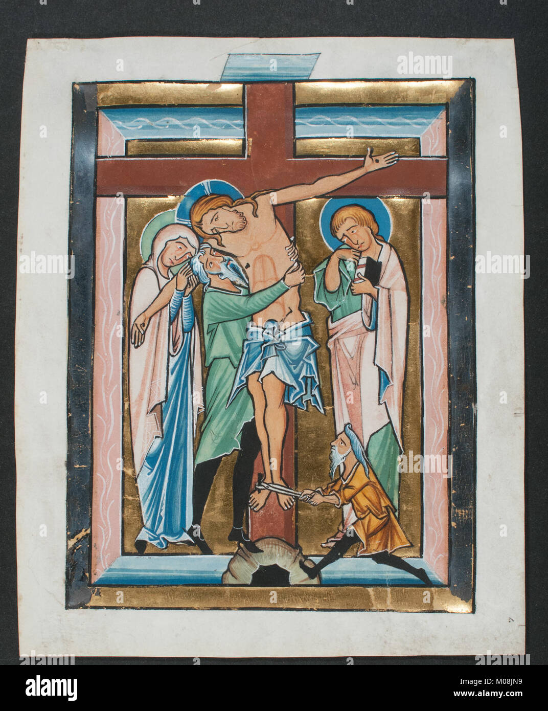 A Psalter leaf depicting the Deposition, illustrating Christian ...