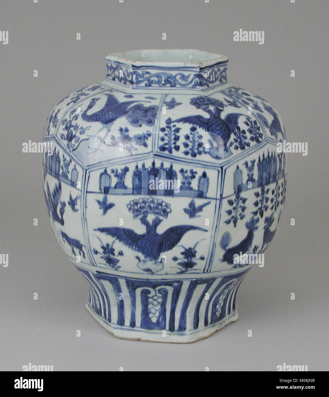 A jar displaying the emblem of the Order of Saint Augustine, showing ...