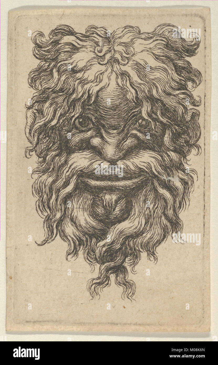 Mask with Curly Hair, a Long Mustache and a Loosely Twisted Beard, from ...
