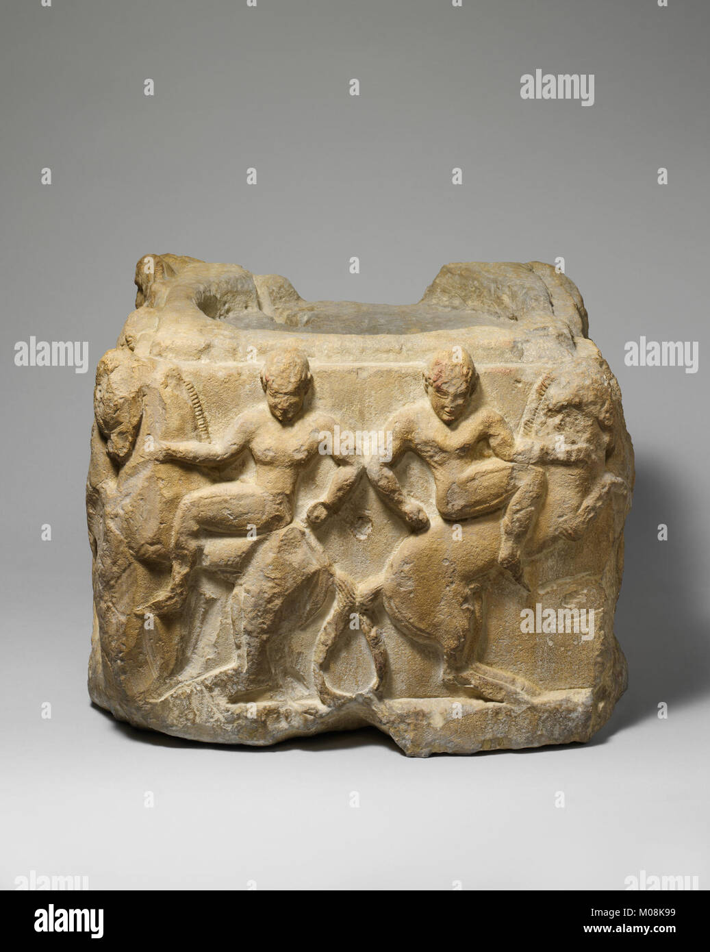 Limestone cippus base from MET collection, showing Roman funerary art ...