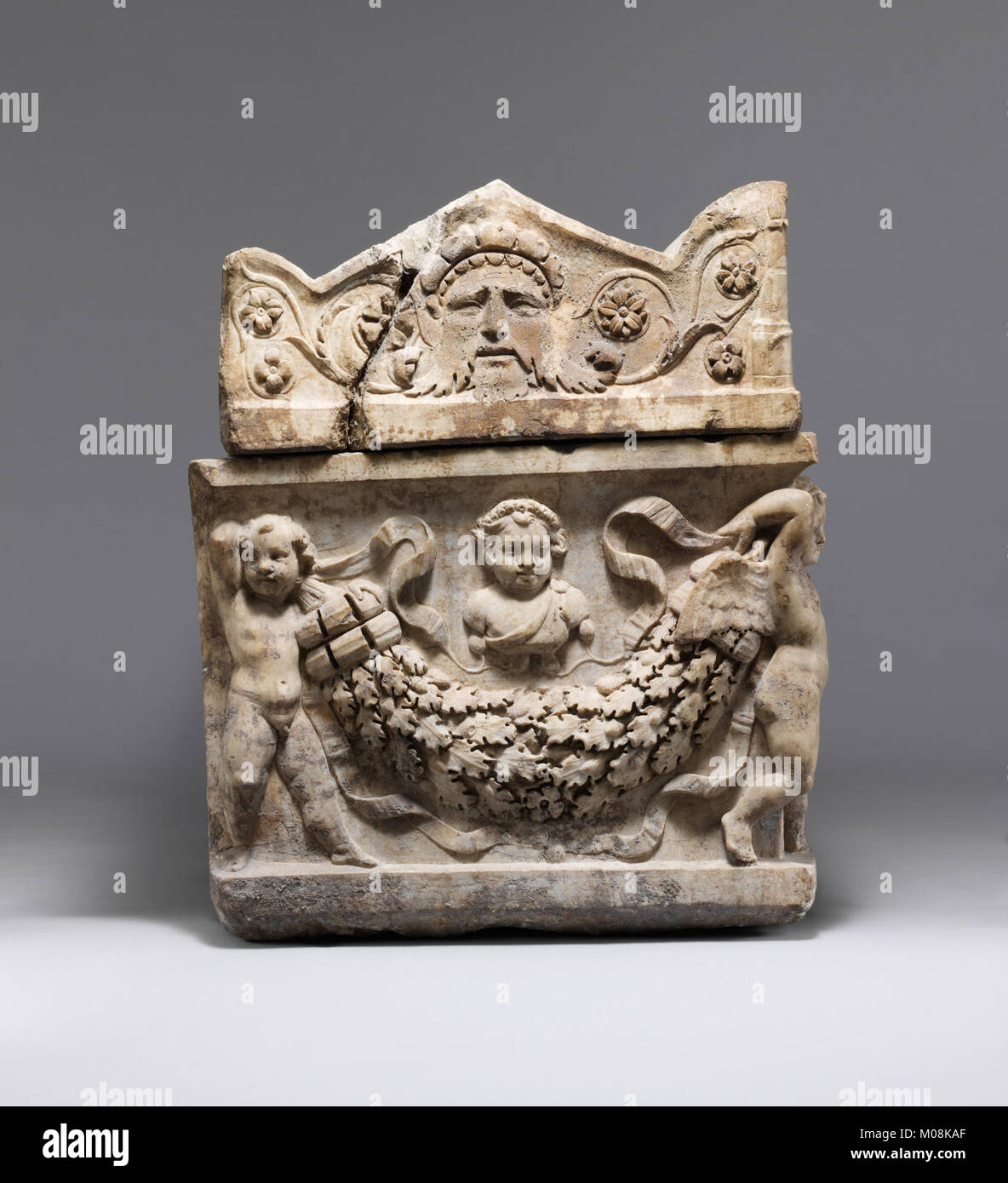 Marble Sarcophagus With Garlands And The Myth Of Theseus And Ariadne