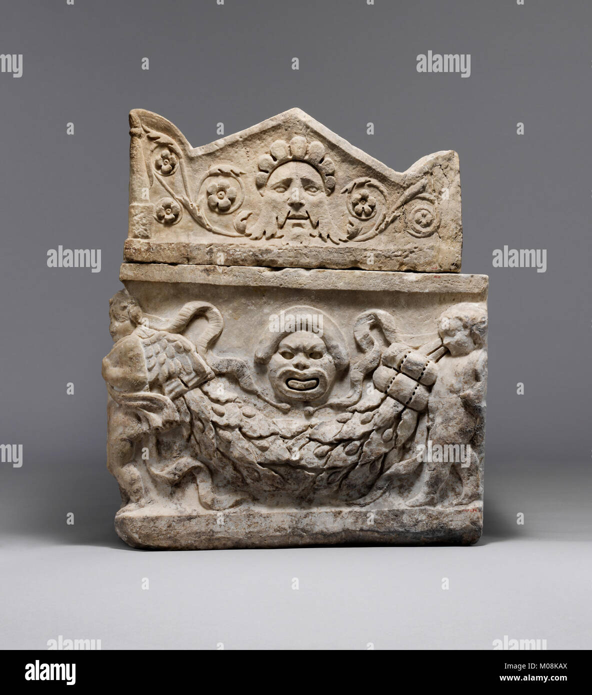 Marble Sarcophagus With Garlands And The Myth Of Theseus And Ariadne