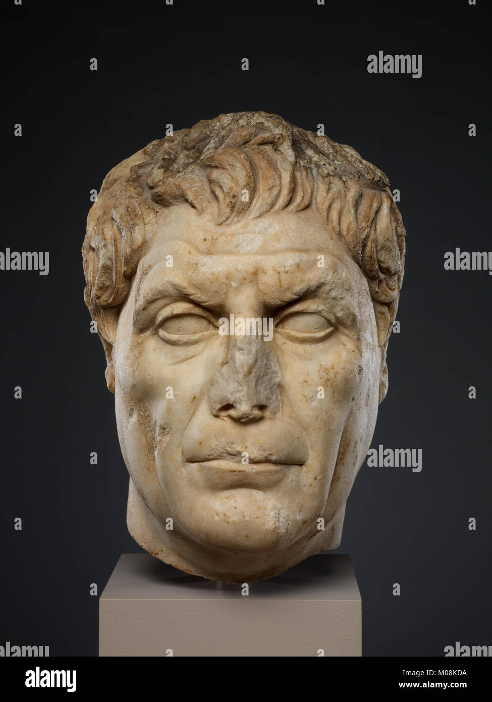 A marble portrait of a man, demonstrating fine craftsmanship in ...