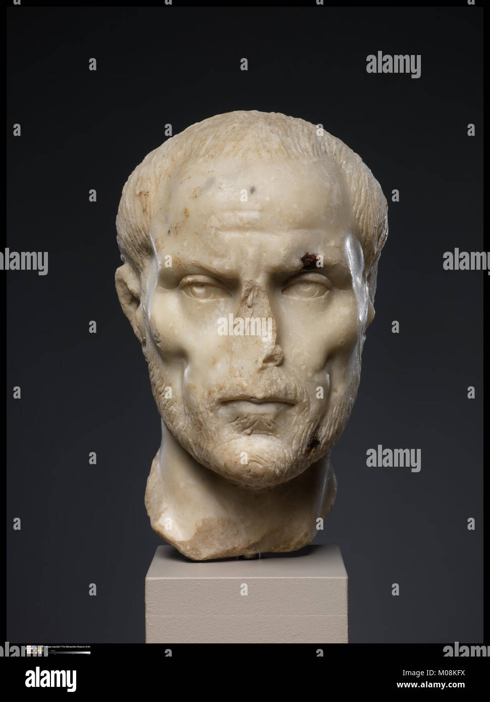 A marble portrait of a man exemplifying classical portraiture ...