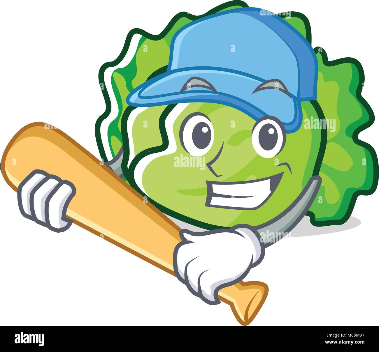 Playing baseball lettuce character cartoon style Stock Vector Image ...