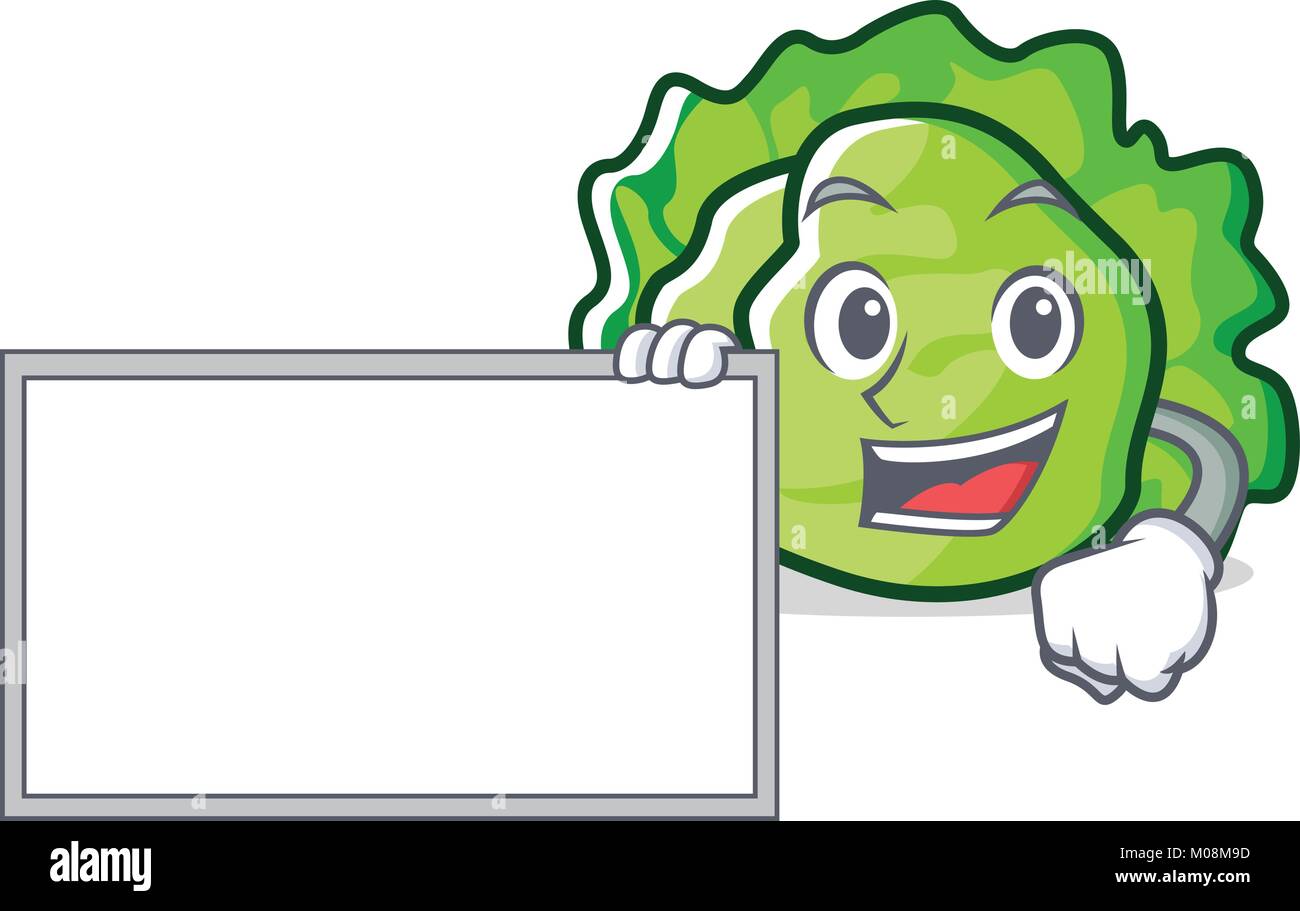 With board lettuce character cartoon style Stock Vector Image & Art - Alamy