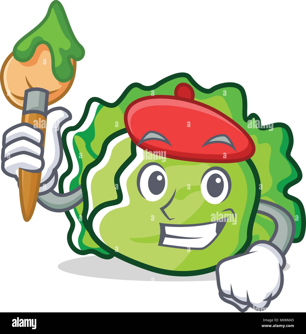 Artist lettuce character cartoon style Stock Vector Image & Art - Alamy