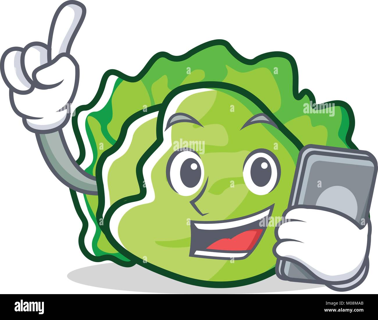 With phone lettuce character cartoon style Stock Vector Image & Art - Alamy