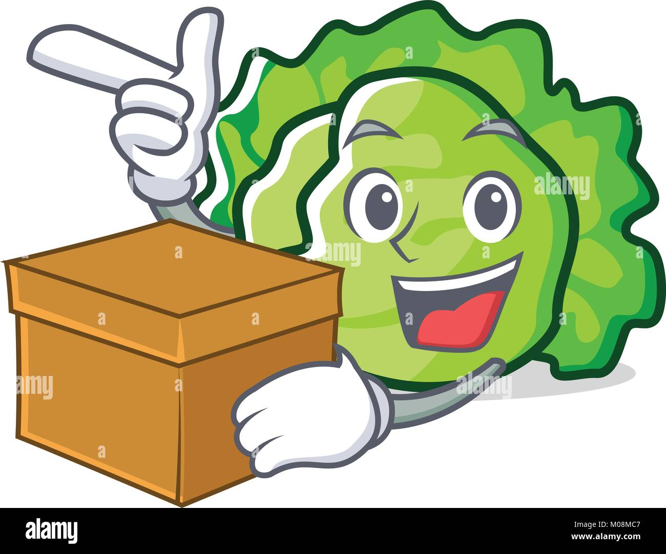 With box lettuce character cartoon style Stock Vector Image & Art - Alamy