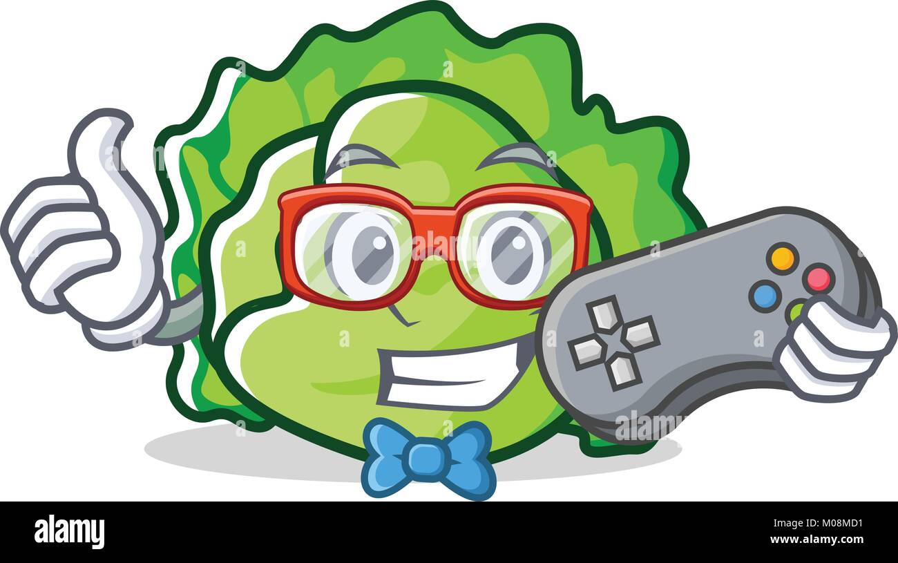 Gamer lettuce character cartoon style Stock Vector Image & Art - Alamy
