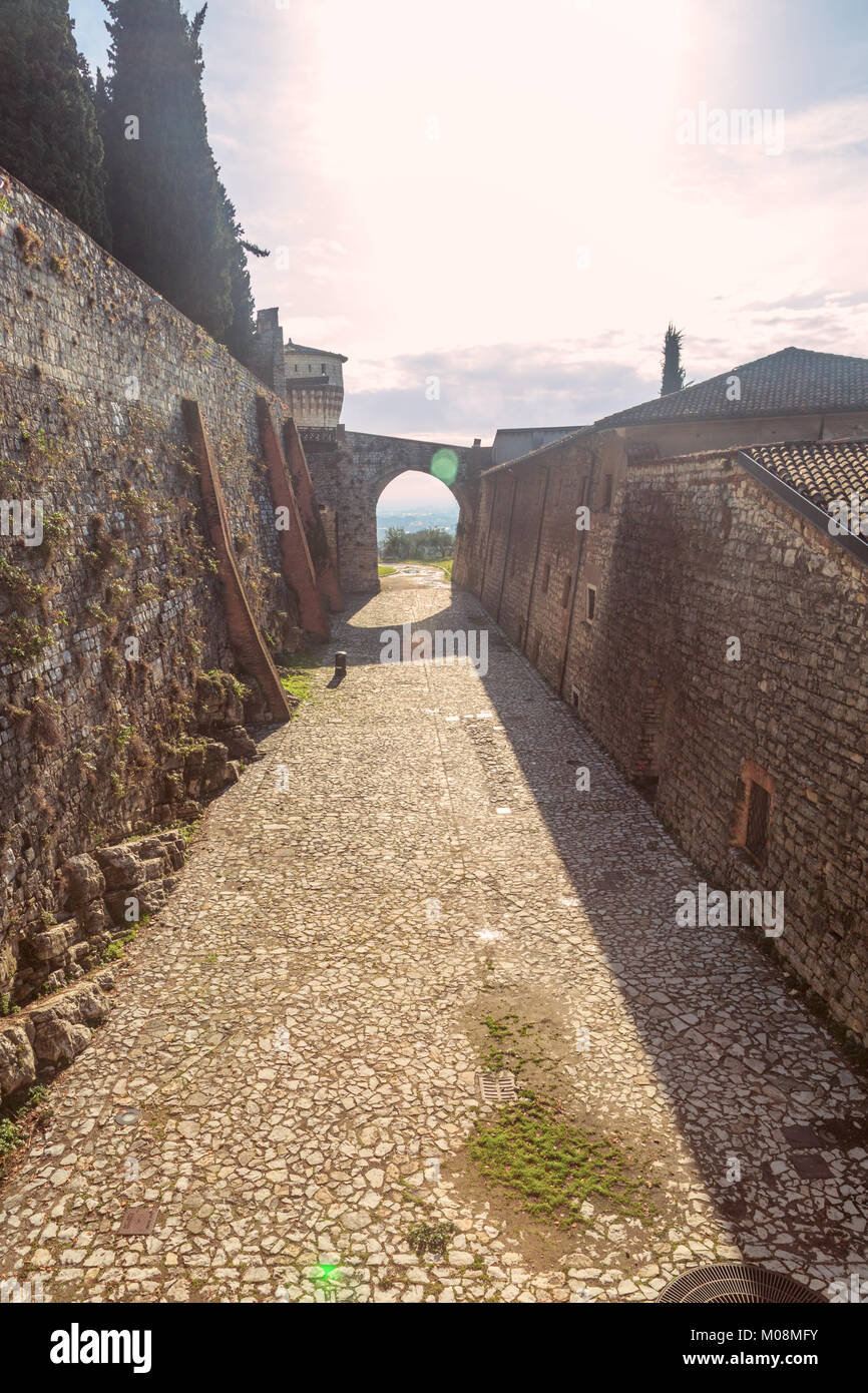 Massive fortifications of the Brescia stronghold, Italy Stock Photo - Alamy