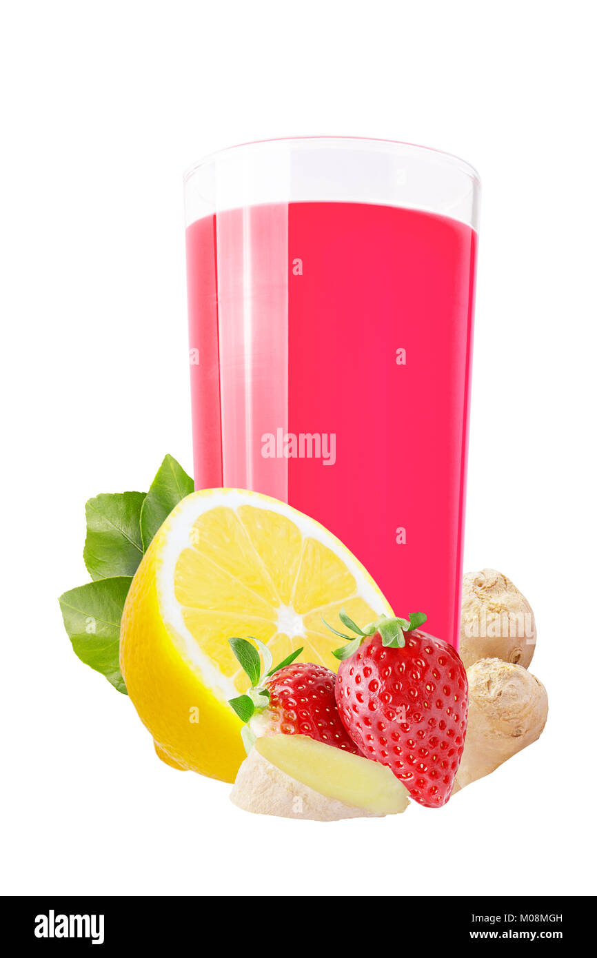 Isolated drink. Fresh juices over white background as a packaging ...