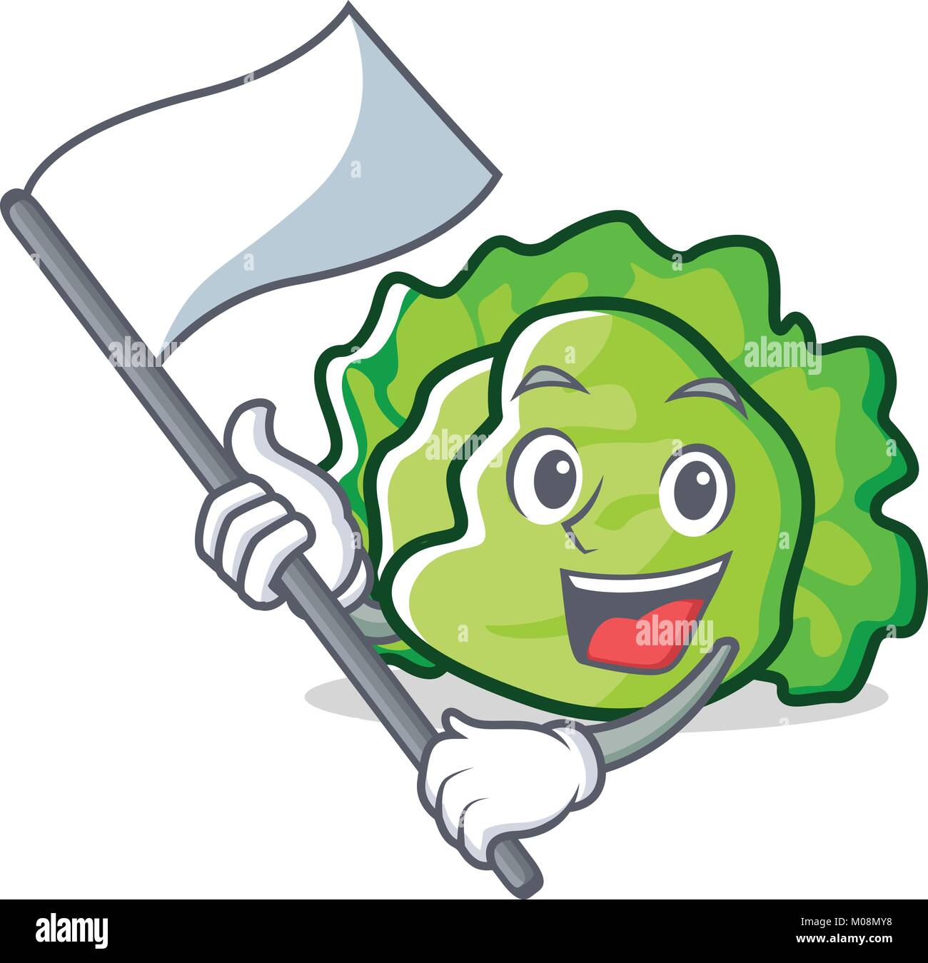 With flag lettuce character mascot style Stock Vector Image & Art - Alamy