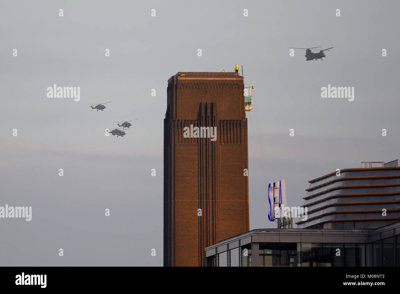 British Army farewell tour of their Westland Lynx helicopters flying ...