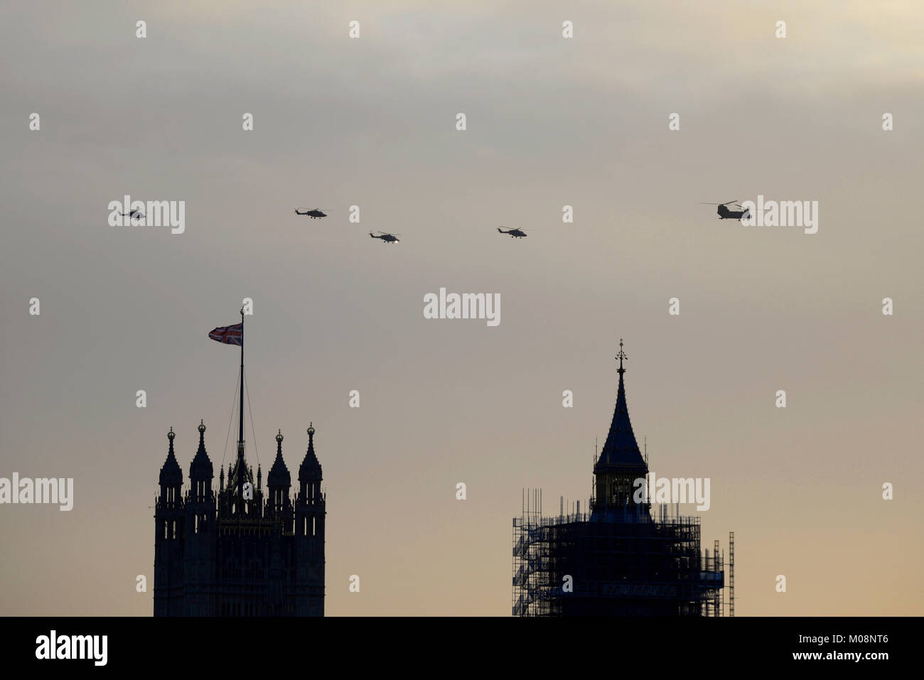 British Army farewell tour of their Westland Lynx helicopters flying ...