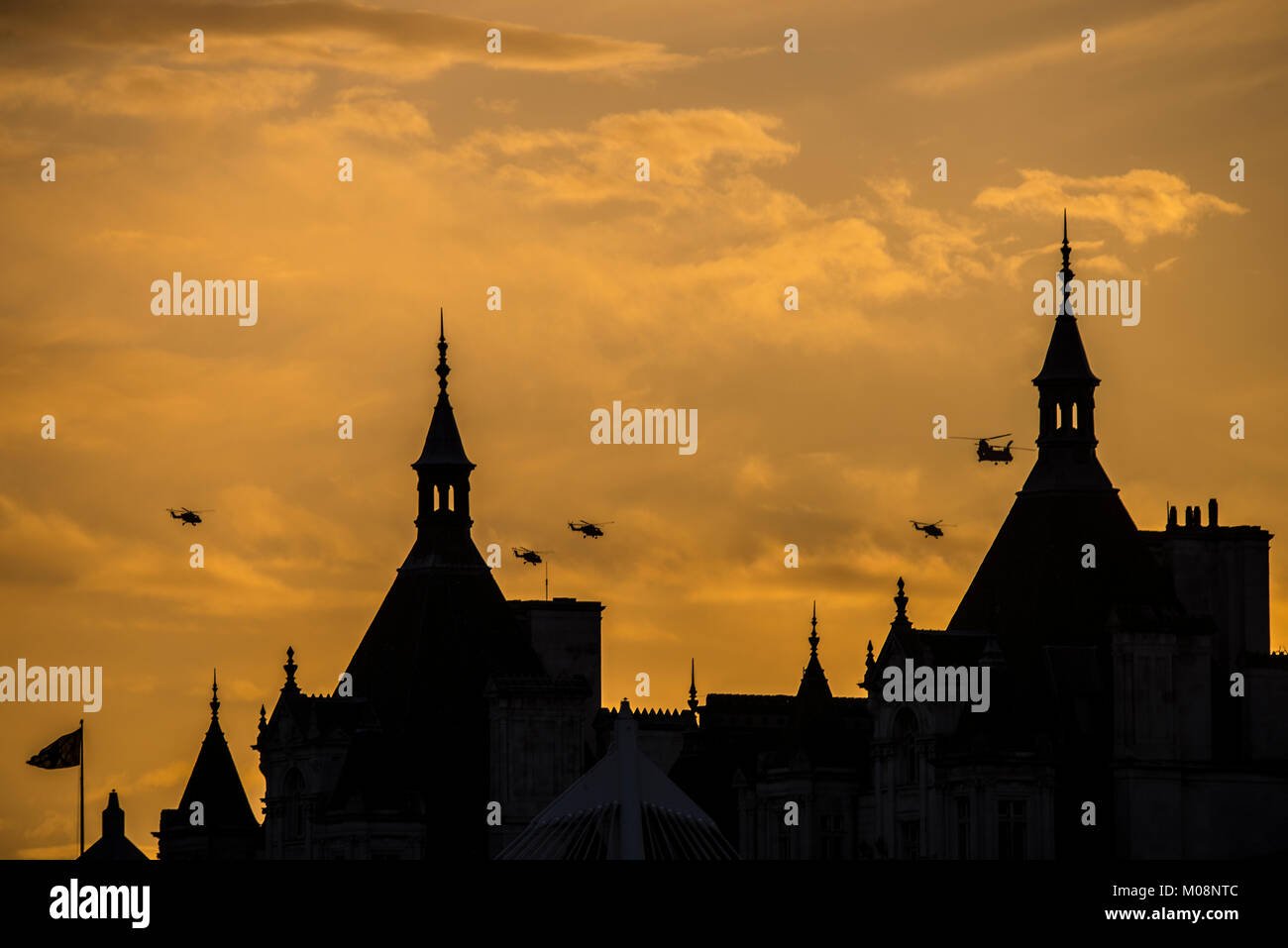 British Army farewell tour of their Westland Lynx helicopters flying ...