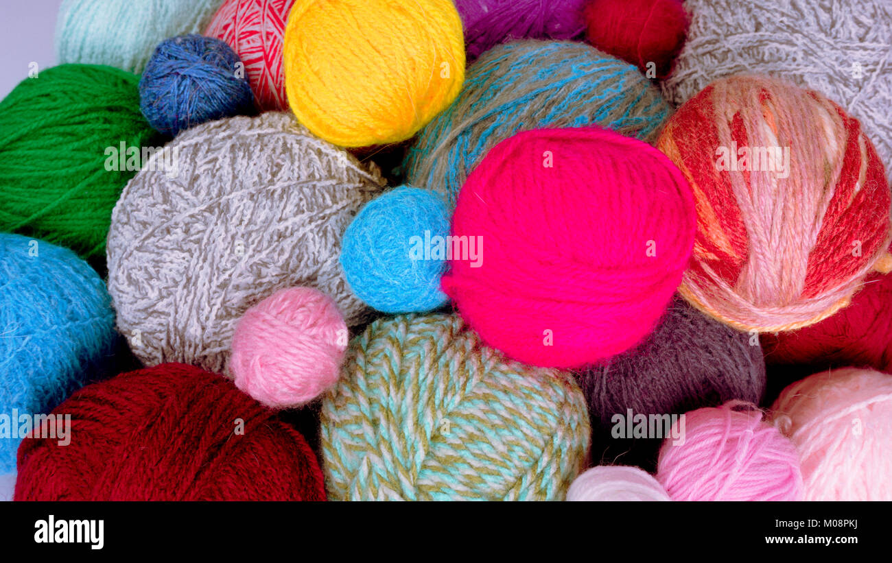 Colored balls of yarn. Colorful background with yarn ball Stock Photo ...