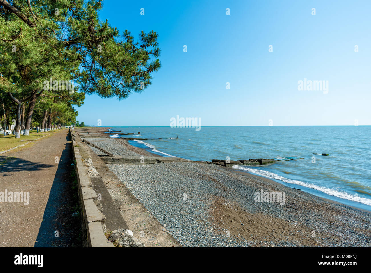 Seascape panorama of Black Sea. Nature panoramic background Stock Photo ...