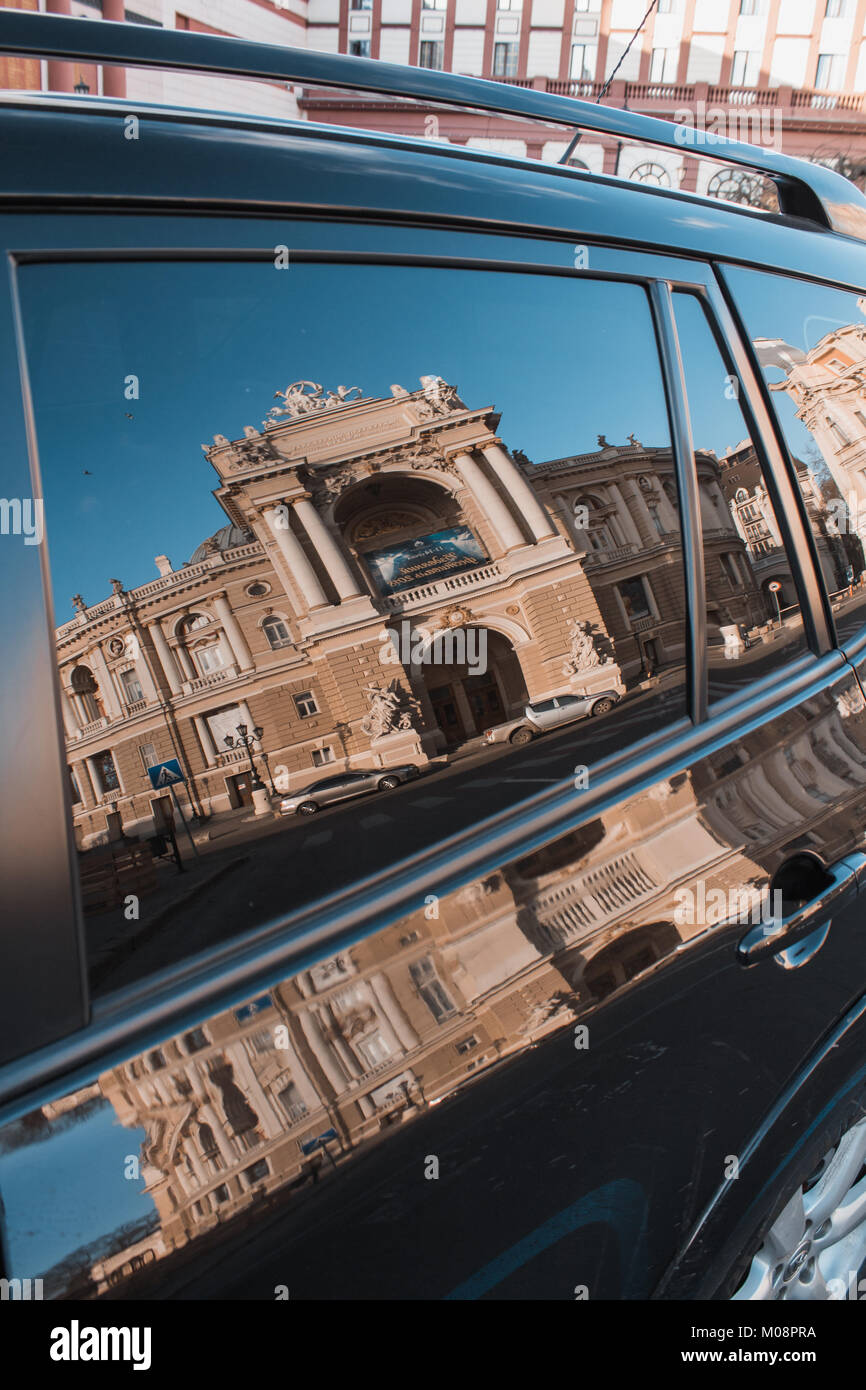 Odessa Opera and Ballet Theater in the heart of Odessa,on reflection ...
