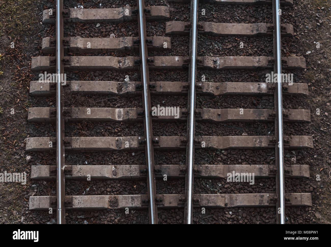railway road texture from above Stock Photo - Alamy