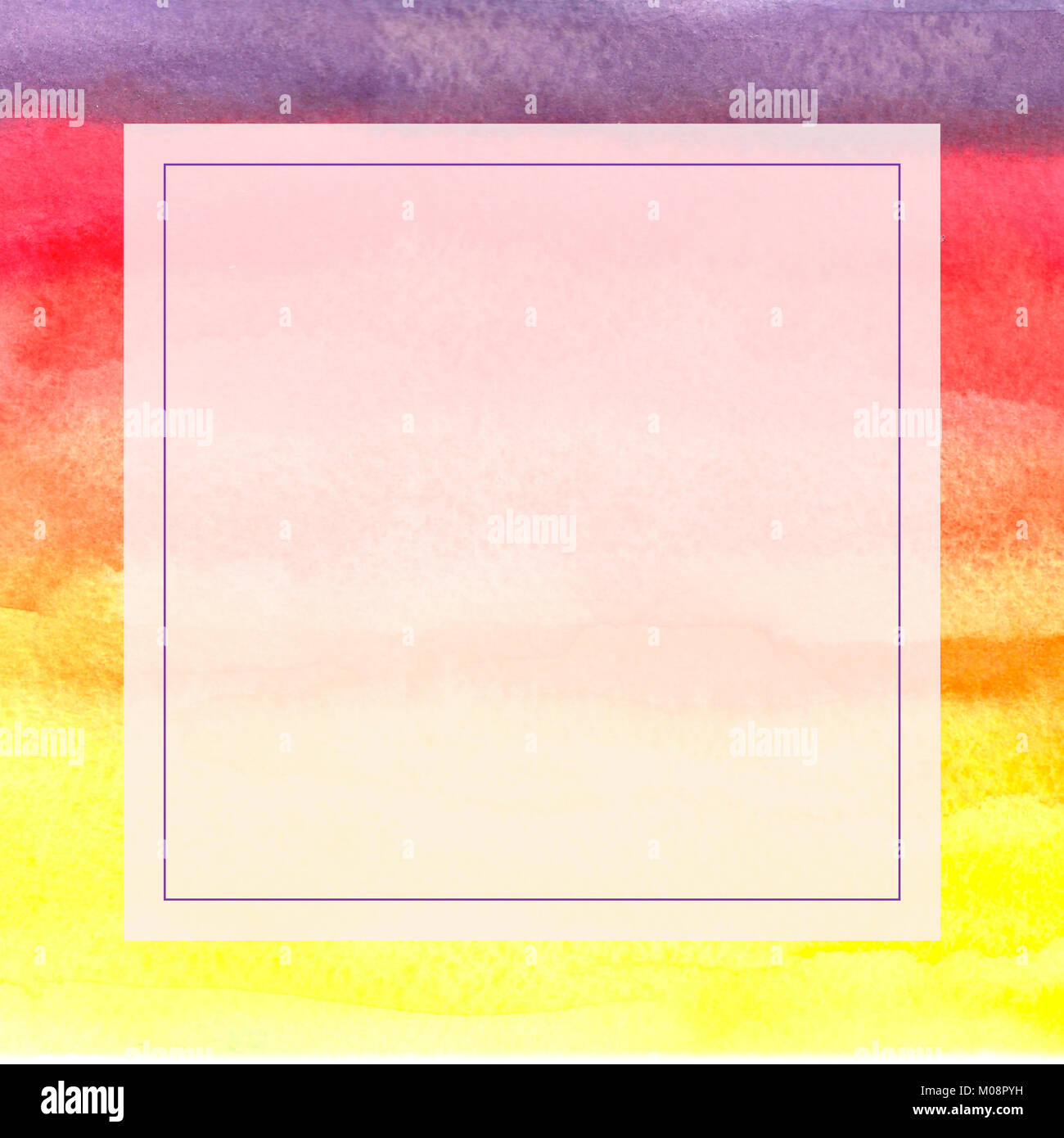 Square watercolor frame handmade. Abstract illustration of a frame ...