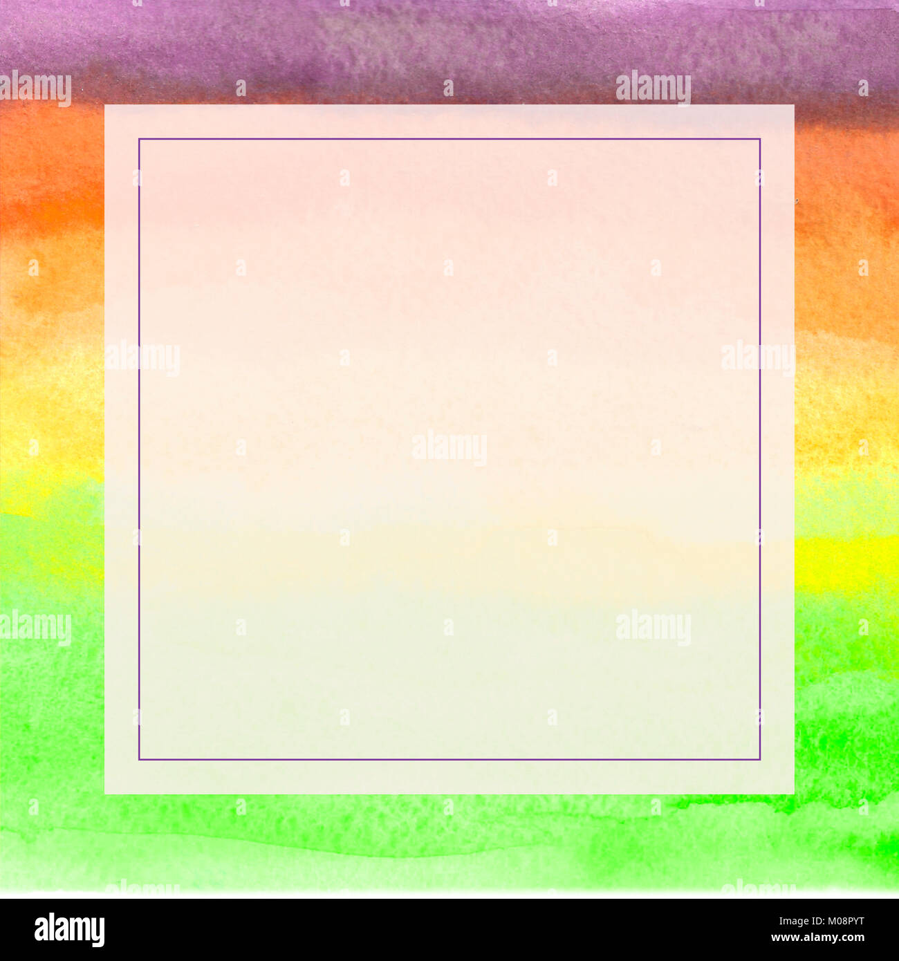 Square watercolor frame handmade. Abstract illustration of a frame ...