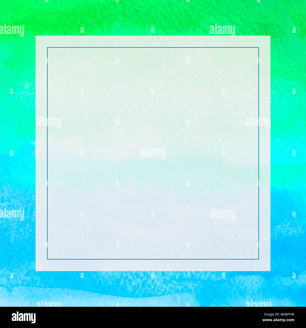 Square watercolor frame handmade. Abstract illustration of a frame ...