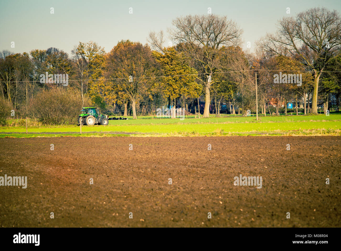 Farm Landscape. green field. Farmland fields Stock Photo - Alamy