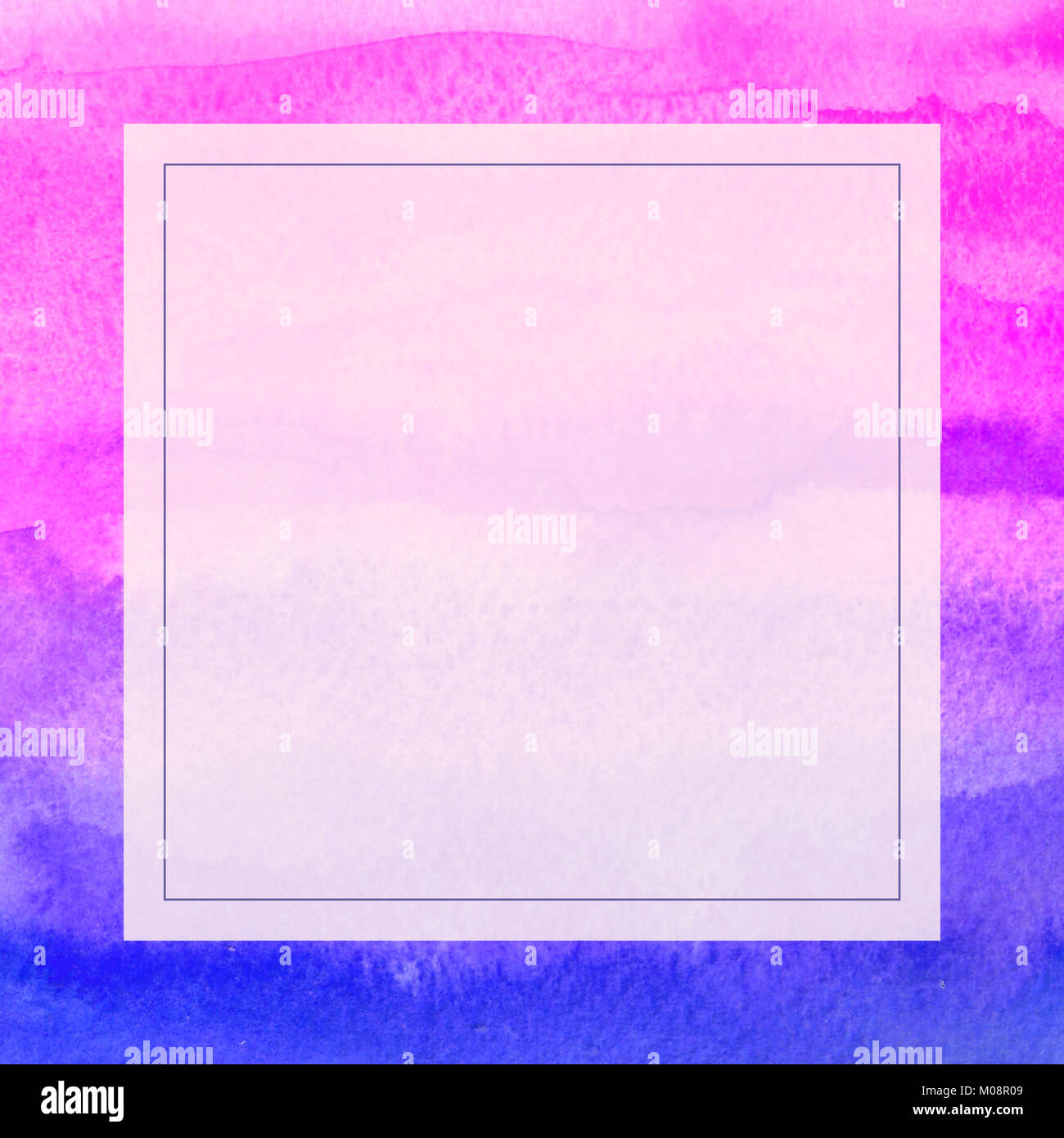 Square watercolor frame handmade. Abstract illustration of a frame ...