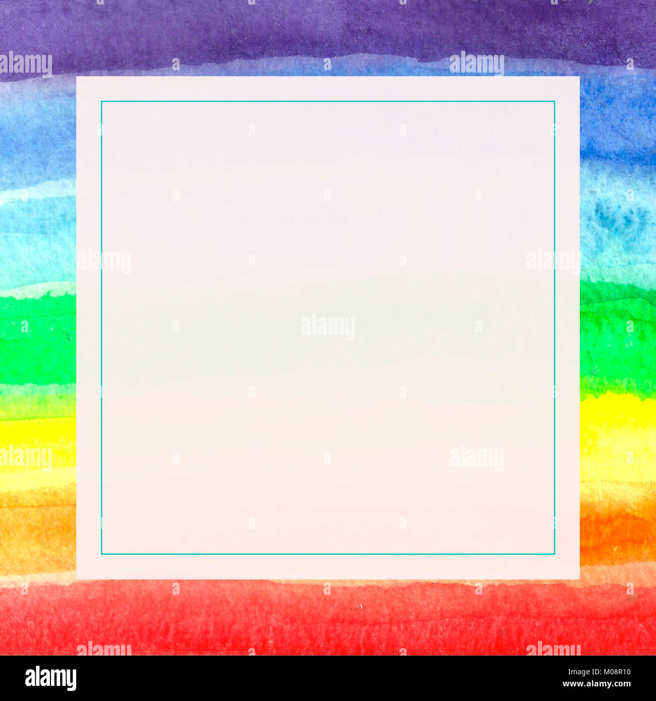 Square watercolor frame handmade. Abstract illustration of a frame ...