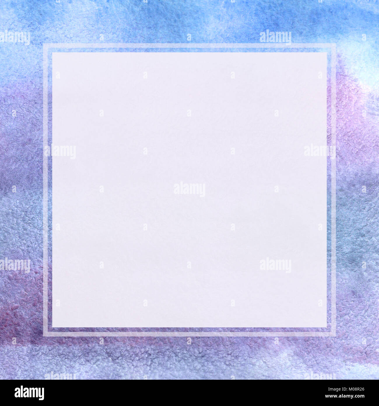 Square watercolor frame handmade. Abstract illustration of a frame ...