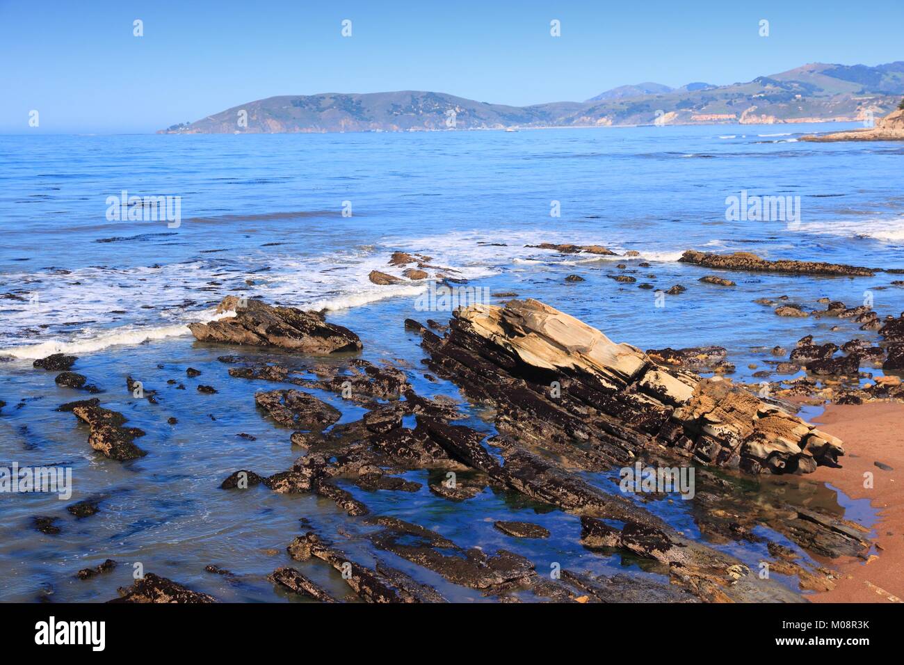 California, United States - Pacific coast view. Shell Beach in Pismo ...