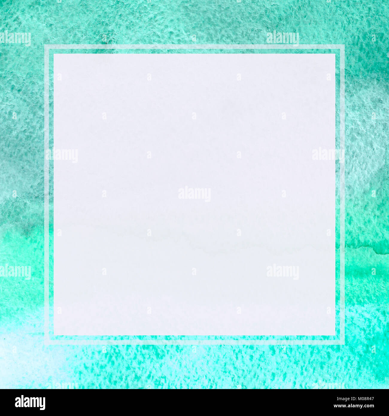 Square watercolor frame handmade. Abstract illustration of a frame ...