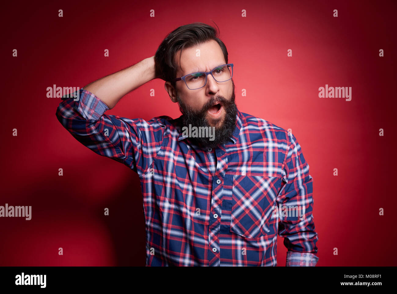 Yawning man waking up hi-res stock photography and images - Alamy